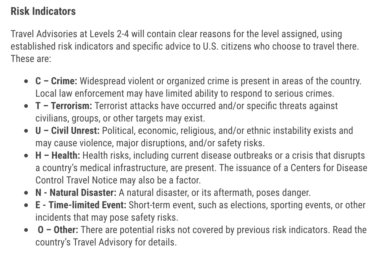 The State Department has a new travel advisory system for ranking ...