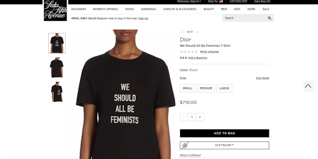 Dior Is Selling A Cotton We Should All Be Feminists T Shirt Its 710