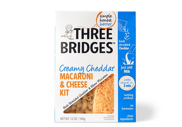 Three Bridges boxed macaroni and cheese is not your average cheese dust ...