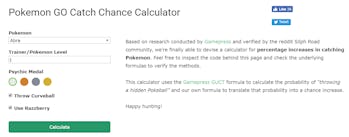 'Pokémon Go' Catching Tips: Calculator tells you the odds of catching ...